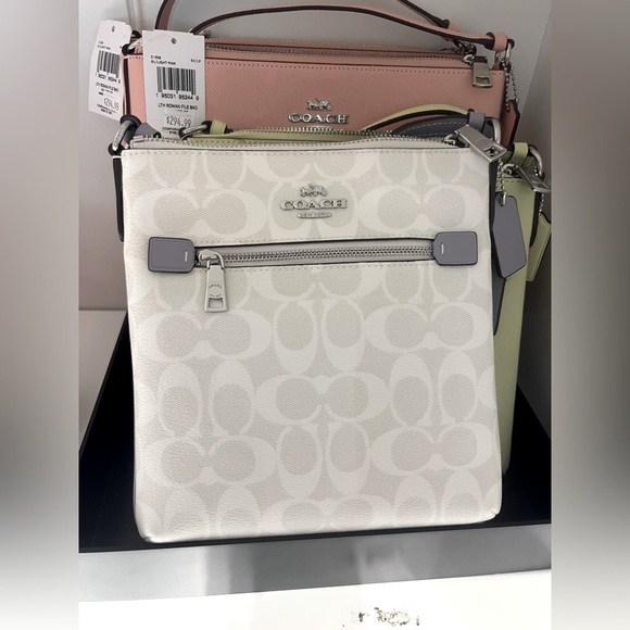 Coach | Bags | New Coach Mini Rowan File Bag In Signature Canvas Silver ...